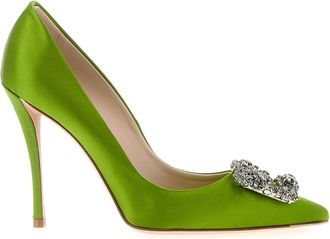 Roger Vivier Femme, Chaussures, Vert, Taille: 38 1/2 EU Escarpins Flower Strass