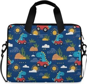 Alaza Sac pour ordinateur portable de 40,6 à 15,6 pouces, sacoche pour ordinateur portable pour femme, homme, étudiant, travail, voyage, bandoulière, Dinosa