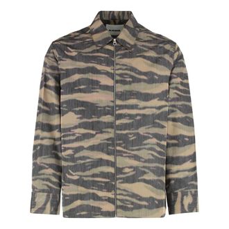 Jil Sander Seidenmischung Overshirt mit Seitentaschen - - Jackets - Herren - Mehrfarbig - M