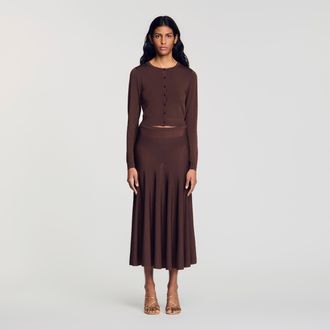 Sandro Cardigan maille effet transparent