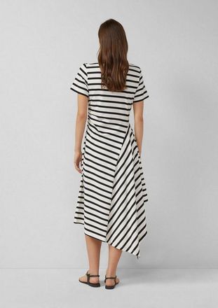 s.Oliver Midikleid Kleid Asymmetrisches Jerseykleid mit Raffung