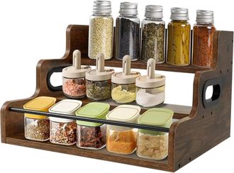 Generic Spirituosenflaschen Pr&auml;sentationsregal, Whisky F&uuml;r Die Bar, 3-Etagen Whiskeyflaschen Displayregal Holz Im Retro-Design F&uuml;r Zuhause K&uuml;che Sammler Enthu