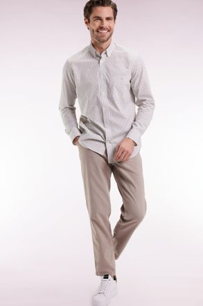 Eden Park Chemise En Coton Blanc &Agrave; Micro-motifs Noeuds Papillon Coupe Droite