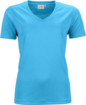 James & Nicholson Damen Ladies Active-V T-Shirt, T&uuml;rkis (Turquoise), 42 (Herstellergr&ouml;&szlig;e: XXL)