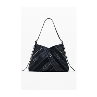 Desigual Polyethylen Handtasche mit strukturierter Oberfl&auml;che - - Bags - Damen - Schwarzk - ONE SIZE