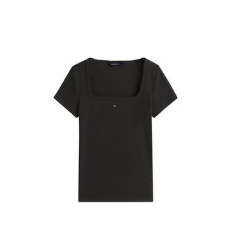 Tommy Hilfiger T-shirt c&ocirc;tel&eacute; en coton m&eacute;lang&eacute;