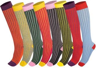 MySocks MySocks Plaine Genou chaussettes,8 Paires Côtelées,36-41 (étiquette 4-7)