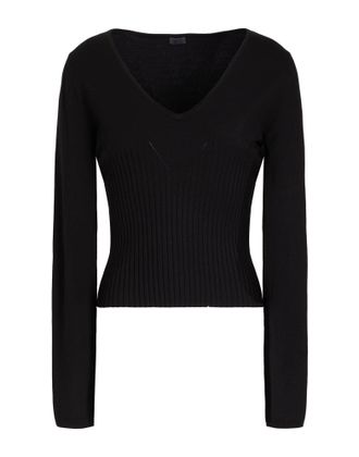 8 by YOOX VISCOSE BLEND V-NECK RIB WAISTBAND TOP