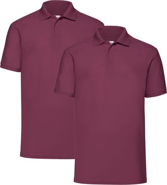 Fruit Of The Loom 2er Pique Poloshirt Herren Polo M L XL XXL 3XL 4XL 5XL HLKauf-Block (3XL, 2er Burgund& 1x HLKauf-Block)