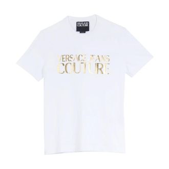 Versace Jeans Couture Logo-gepr&auml;gtes Baumwoll-T-Shirt - - Tops - Herren - Wei&szlig; - 2XL