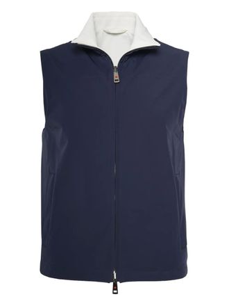 Kiton gilet zippé à design réversible - Bleu