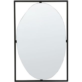 Beliani Beliani - Wandspiegel Schwarz Eisen Rechteckig 40x60 cm mit Schmalem Rahmen Unf&ouml;rmig Modern Wohnzimmer Schlafzimmer Flur Esszimmer Wanddeko