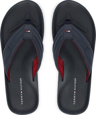 Tommy Hilfiger Zehentrenner Tommy Hilfiger Hilfiger Padded Beach Sandal FM0FM05801 Dunkelblau
