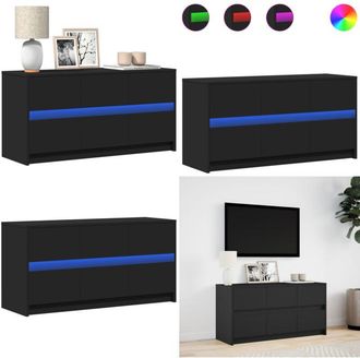 vidaXL Vidaxl - TV-Schrank mit LED-Beleuchtung Schwarz 100x34x50 cm