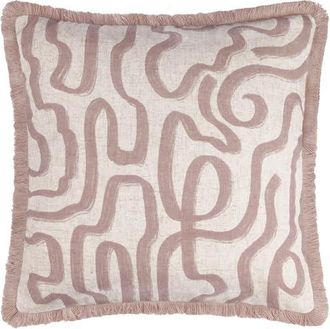 furn. Hoem Lina Abstrakt bedrucktes, federreiches Kissen - Zartrosa - 45 x 45 cm, Sanftes Rosa
