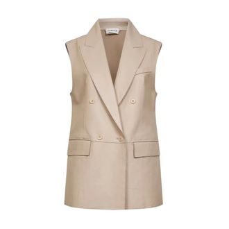 P.A.R.O.S.H. P.a.r.o.s.h., Femme, Vestes, Beige, Taille: 40 FR Gilet Crois&eacute;
