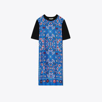 Tory Burch Damen Pulloverkleid mit Vorderseite aus Seide in Blau
