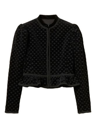 Twin-Set Bestickter Sakko aus Samt - Schwarz