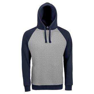 SOLS Unisex Seattle Contrast Raglan Hoodie (Grau meliert/Französisch Navy)
