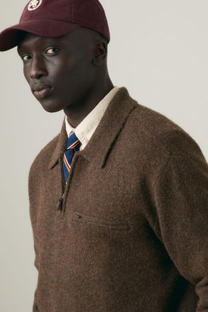 Levi's Pull 1/4 Zip Boulder - Homme - Marron / Hot Fudge Heather - XL