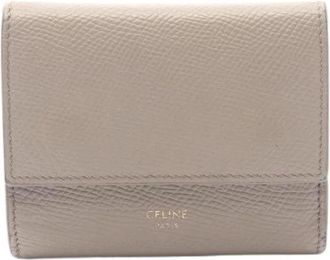 Celine Pre-owned Petit portefeuille &agrave; trois volets - Femme - Pre-owned - Beige - Taille: ONE Size