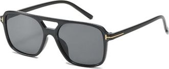 Generic Lunettes de soleil rectangulaires surdimensionnées 2026 pour homme 2024 Design à double pont bleu et jaune Lunettes de soleil pour femmes UV400, C1 No