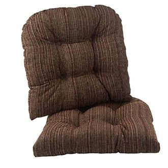 Klear Vu Polar Overstuffed Universal Tufted No Slip Dining Chair Pads, 2 Pack, Chocolate