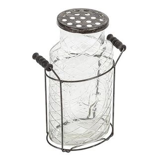 Creative Co-op Creative beeinflußt de3875 Glas und Metall Vase, 26,7 cm