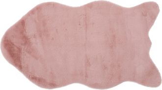 Gözze Eleganter und Weicher Teppich aus Kunstleder, 70 x 130 cm - Altrosa