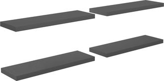 Generic Schwebendes Wandregal, 4 St&uuml;ck, MDF, Hochglanz-Wei&szlig;, Schwebendes Regal, 23/40/50/60/80/90/120 cm, Wandregal f&uuml;r Wohnzimmer/Arbeitszimmer/Bad/K&uuml;che (80