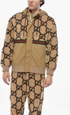 Gucci Hooded JUMBO GG Jacket with Fleece Inserts size M