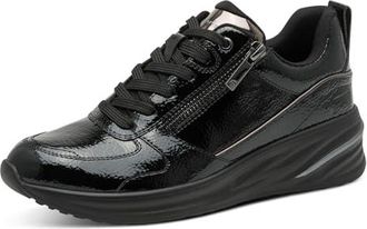 Tamaris Baskets Basses pour Femme - Noir - Brevet - 40 EU, Imprimé Noir, 40 EU