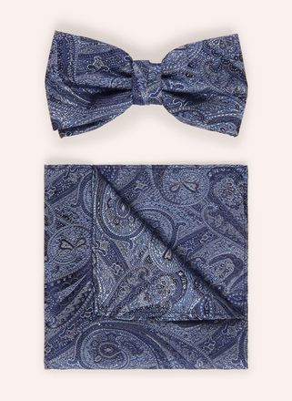 Paul Paul Set: Fliege Und Einstecktuch blau