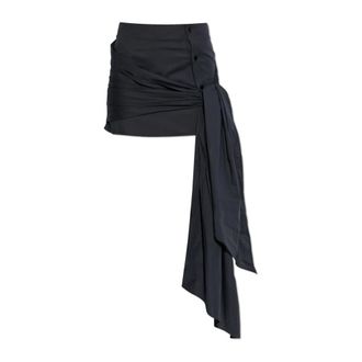 The Attico Rock mit von Hemden inspiriertem Motiv - - Skirts - Damen - Schwarzk - XS