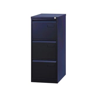 Bisley Bisley LIGHT Hängeregistraturschrank, einbahnig, DIN A4, 3 HR-Schubladen, Metall, 633 Schwarz, 62.2 x 41.3 x 101.6 cm