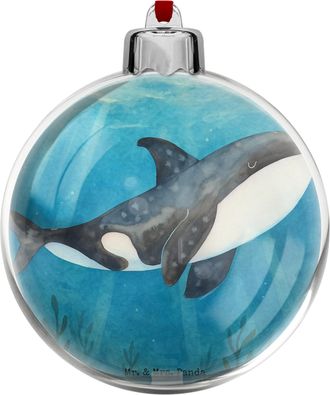 Mr. & Mrs. Panda Weihnachtskugel Orca Design - Geschenk, christbaumkugel, Meer, Wal, weihnachtsbaumkugeln, Kunststoff, Selbstliebe, christbaumkugeln, Killerwal, Arbeit