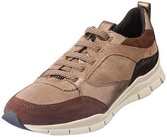Geox Femme D Sukie B Sneakers, Coffee/Dk Beige, 38 EU