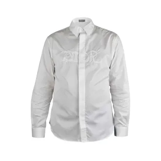 Dior Homme, Chemises, Blanc, Taille: M Chemise &agrave; Logo Brod&eacute;