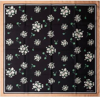 Dolce & Gabbana Femme, Accessoires, Noir, Taille: ONE Size Square Silk Scarf