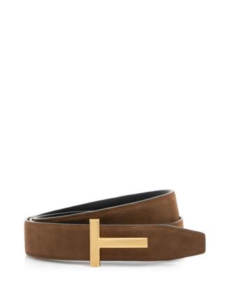 Tom Ford G&uuml;rtel - Reversible Brown Leather Belt - Gr. 110 - in Grau - f&uuml;r Damen