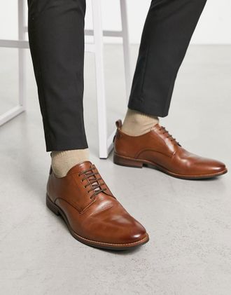 Dune London Striver - Chaussures derby &agrave; lacets en cuir - Fauve-Marron