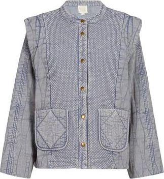 Louise Misha Veste en jean matelassage surpiqu&eacute;