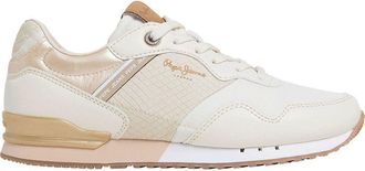 Pepe Jeans London Damen London Snake W Sneaker, Braun, Sandbeige, 56 EU