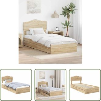 vidaXL Holzbetten - Aufbewahrungsbett Sonoma-Eiche 100 x 200 cm Holzwerkstoff