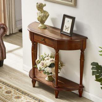 Generic Konsolentisch aus Holz - Schmaler Flurtisch mit Ablage - Rustikaler Brauner Sideboard f&uuml;r Kleine R&auml;ume,Eignet f&uuml;r Eingangsbereich,Wohnzimmer & Schlafz