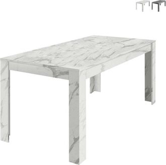 Les Tendances Esstisch 180x90cm modern Marmoroptik Excelsior - Wei&szlig;