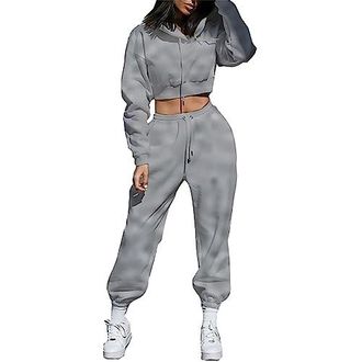 Generic Surv&ecirc;tement pour femme - Ensemble pyjama tendance d&eacute;contract&eacute; avec pantalon long - Surv&ecirc;tement pour femme - Tenue de sport pour femme - Surv&ecirc;tement 2 