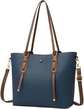 Generic Sac à main décontracté de grande capacité pour femme, sac à bandoulière minimaliste raffiné, sac à bandoulière en cuir synthétique marron, adapté pour