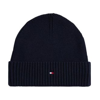 Tommy Hilfiger Ribbed Beanie - - Accessories - Herren - Blau - ONE SIZE
