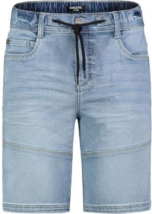 Sublevel W29 - W42 - Short de jogging pour homme - Bermuda en denim - Style vintage - Look usé, Bleu clair Denim 41, 32W